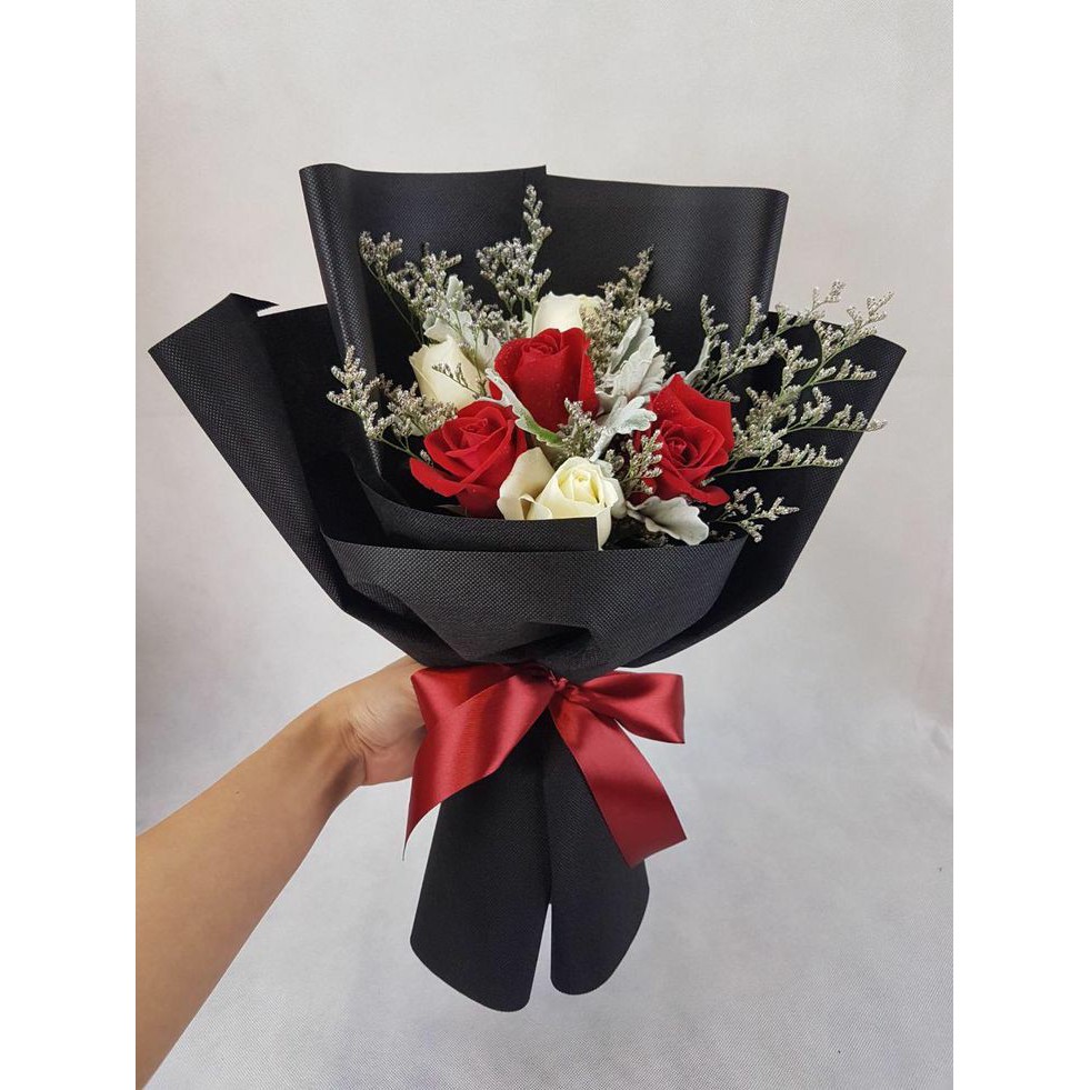 Jual READY!! RED WHITE ROSE BOUQUET | Buket Valentine Bali Buket Bunga ...