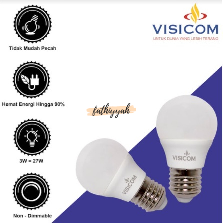 Jual VISICOM - Lampu LED bulb - 3 watt - Cahaya Putih | Shopee Indonesia