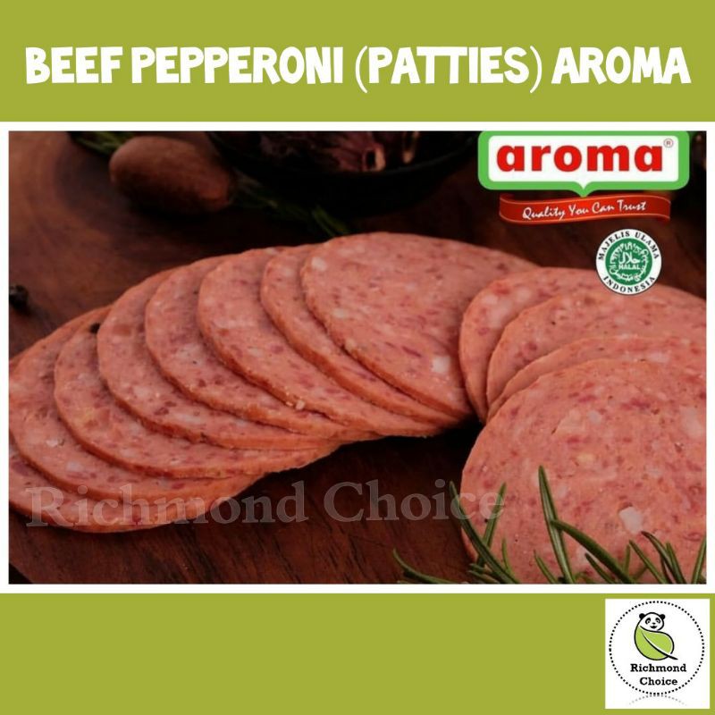 Jual BEEF PATTIES AROMA / BEEF PEPPERONI 250 GRAM | Shopee Indonesia