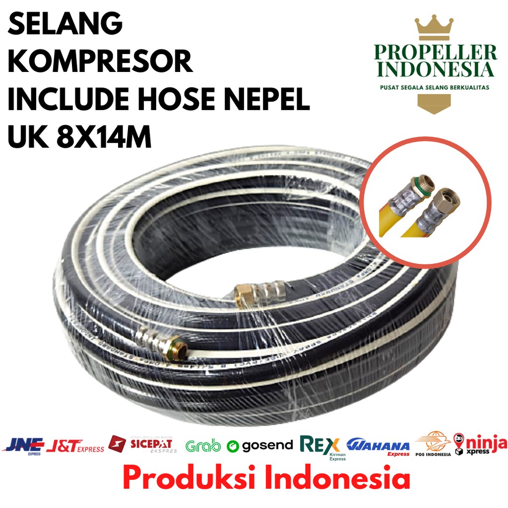 Jual Selang Paket Kompresor Hitam RHINOCEROS 15M Hose Selang Kompresor ...