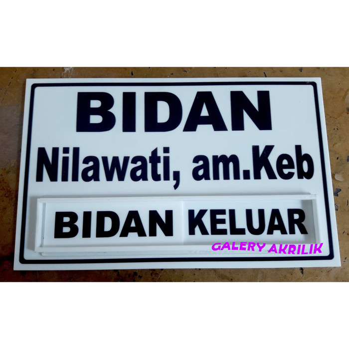 Jual Acrylic Papan Nama Dokter/Bidan27x17cm SIGN BOARD SIGN LABEL ...