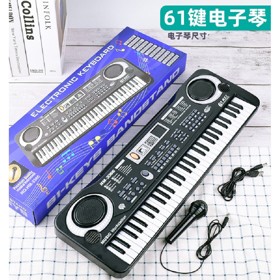 Jual Piano keyboard elektrik 61 tombol bahan Plastik ukuran 54 x 17 x 5 ...