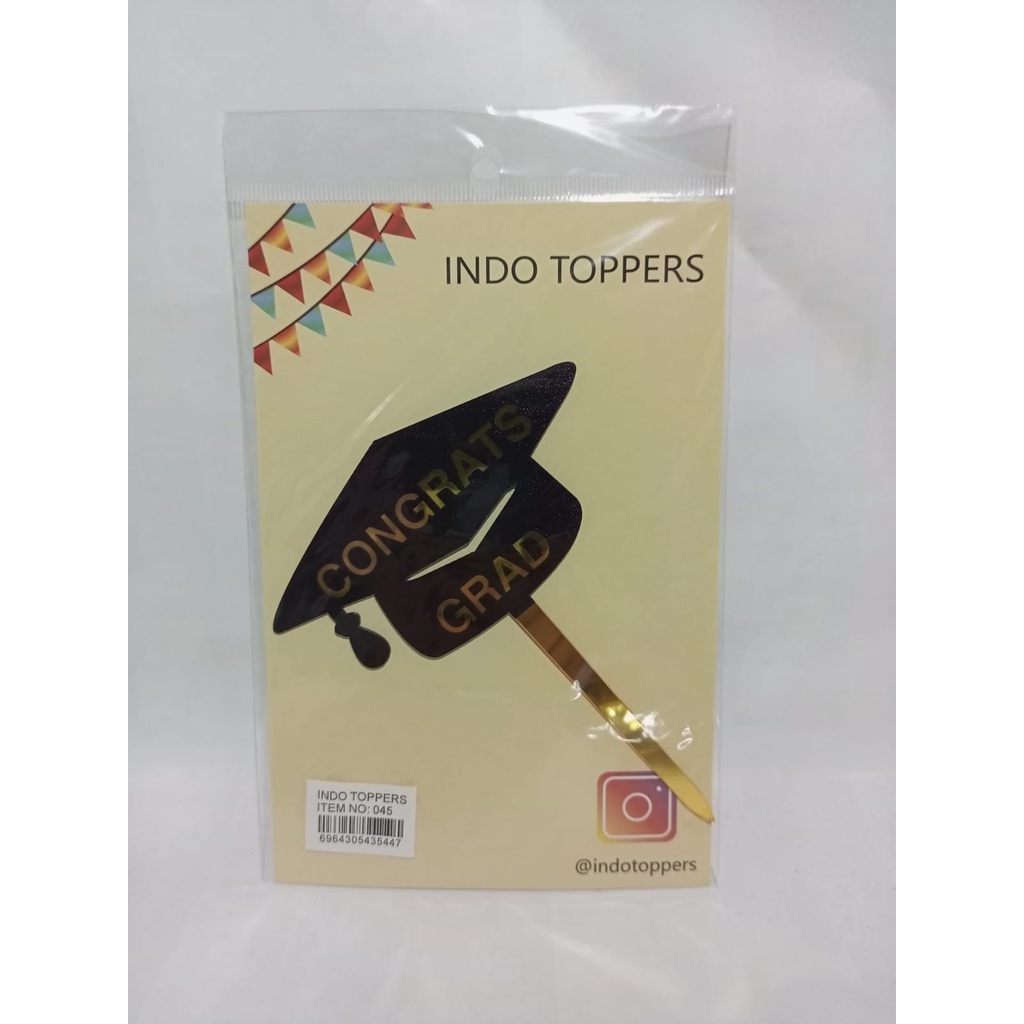 Jual TOPPER KUE ULANG TAHUN MOTIV CONGRATS GRAD | Shopee Indonesia