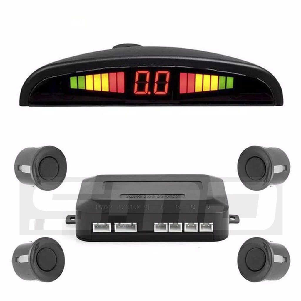 Jual Sensor Parkir Mundur 4 Titik Mata Audio Suara + LED Display Mobil ...