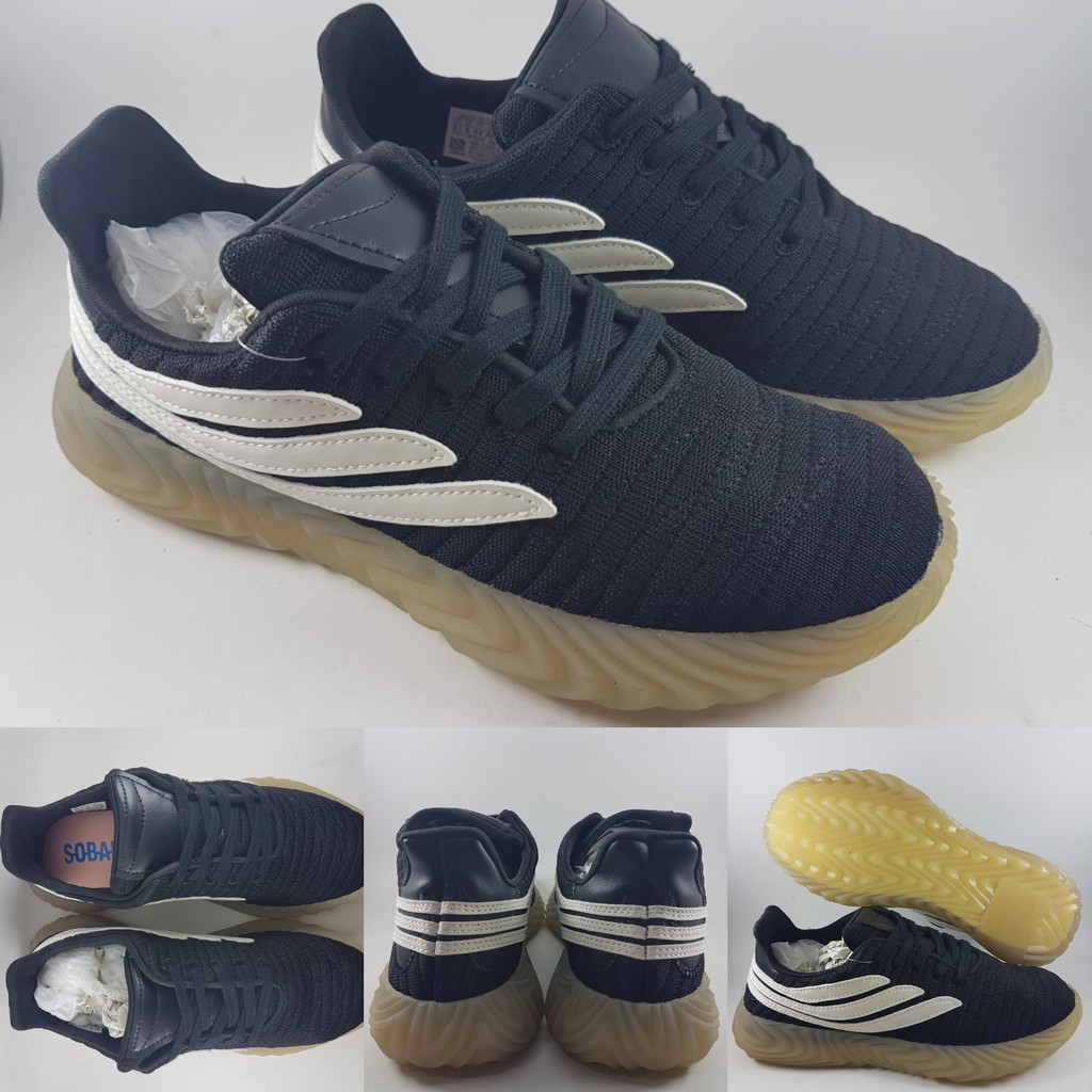 Jual Sepatu Kets Adidas Sobakov Black White Gumsole Hitam Putih ...
