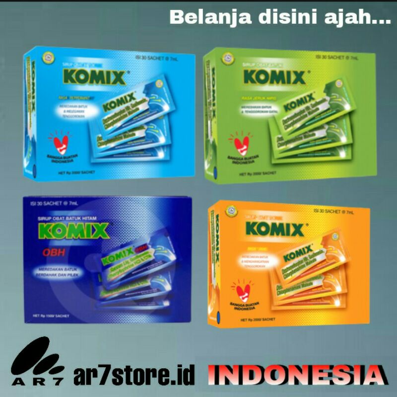 Jual KOMIX Sirup obat batuk 1 Box isi 30 pcs 7gr | Shopee Indonesia