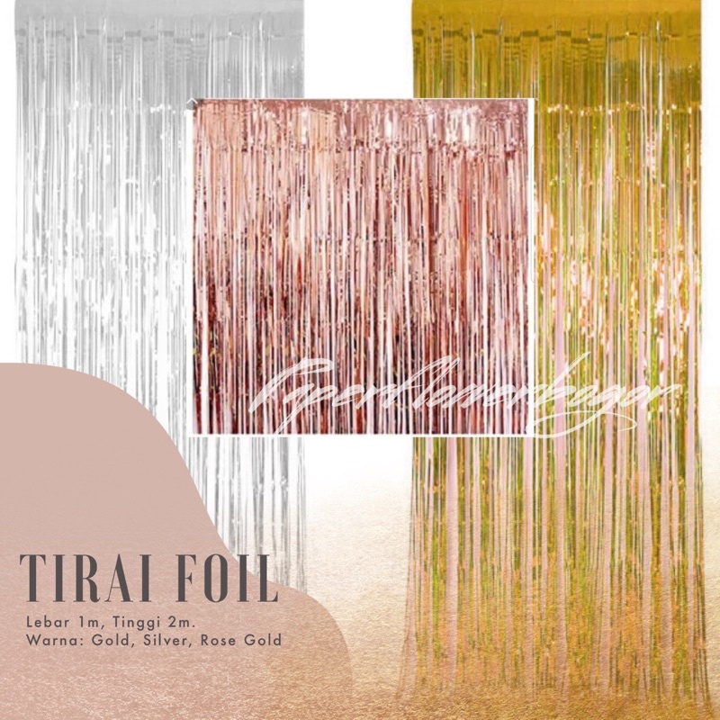 Jual Tirai Foil Rumbai Plastik Warna Dekor Pesta Ulang Tahun Backdrop ...