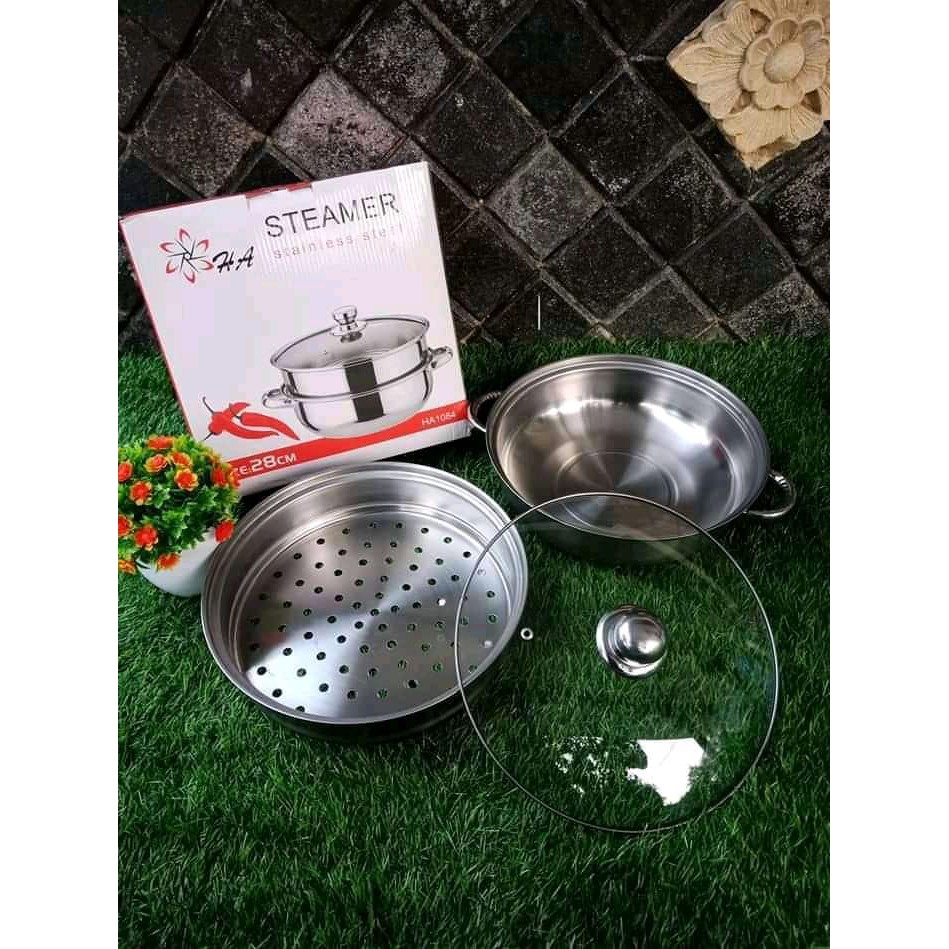 Jual PANCI 2 SUSUN BESAR KUKUS STEAMER STAINLESS 28 CM, KUKUSAN/pancai ...