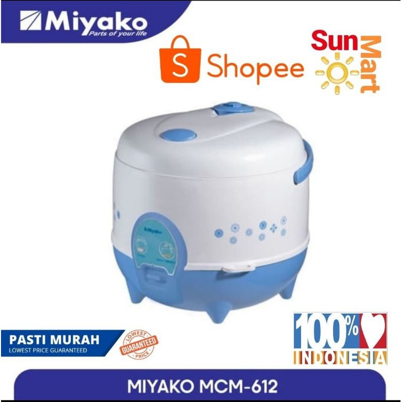 Jual Magic Com Miyako 612 MCM-612 Biru putih 1.2 Liter | Shopee Indonesia