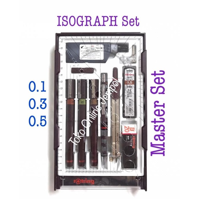 Jual Rotring ISOGRAPH Master Set 0.1 0.3 0.5 Mekanik 699420 Pen ...