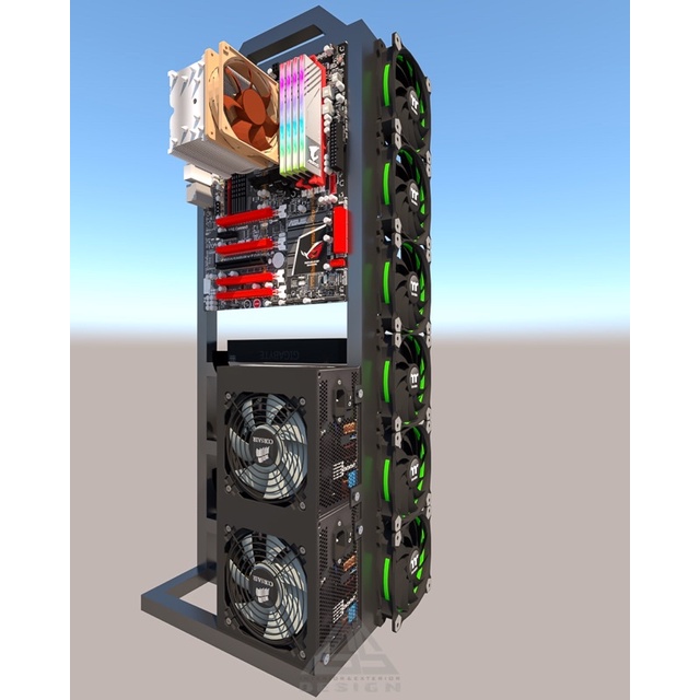 Jual Rig mining case, casing rig mining, rig mining dual PSU | Shopee ...