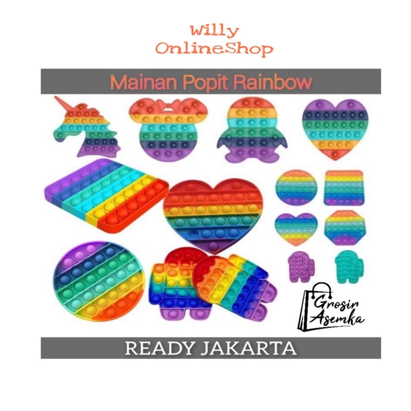 Jual New Fidget Push Pop Its Mainan Anak Toys Bubble Kids Mainan Popit ...