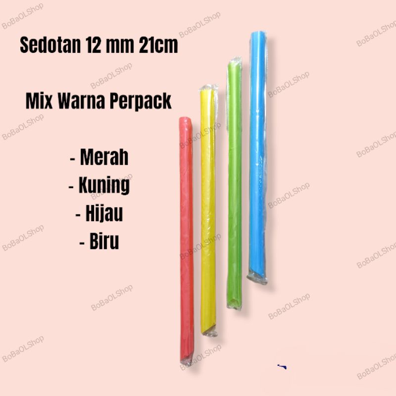 Jual Sedotan Setril Bubble Warna 12mm 21cm Sedotan Steril Runcing ...
