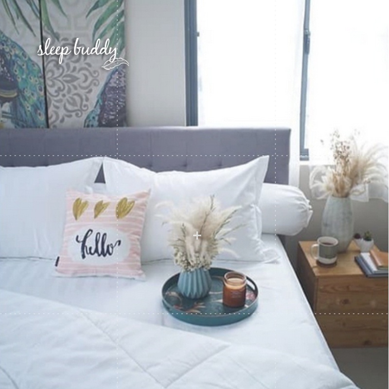 Jual Sleep Buddy Set Sprei Dobby Garis Putih | Shopee Indonesia