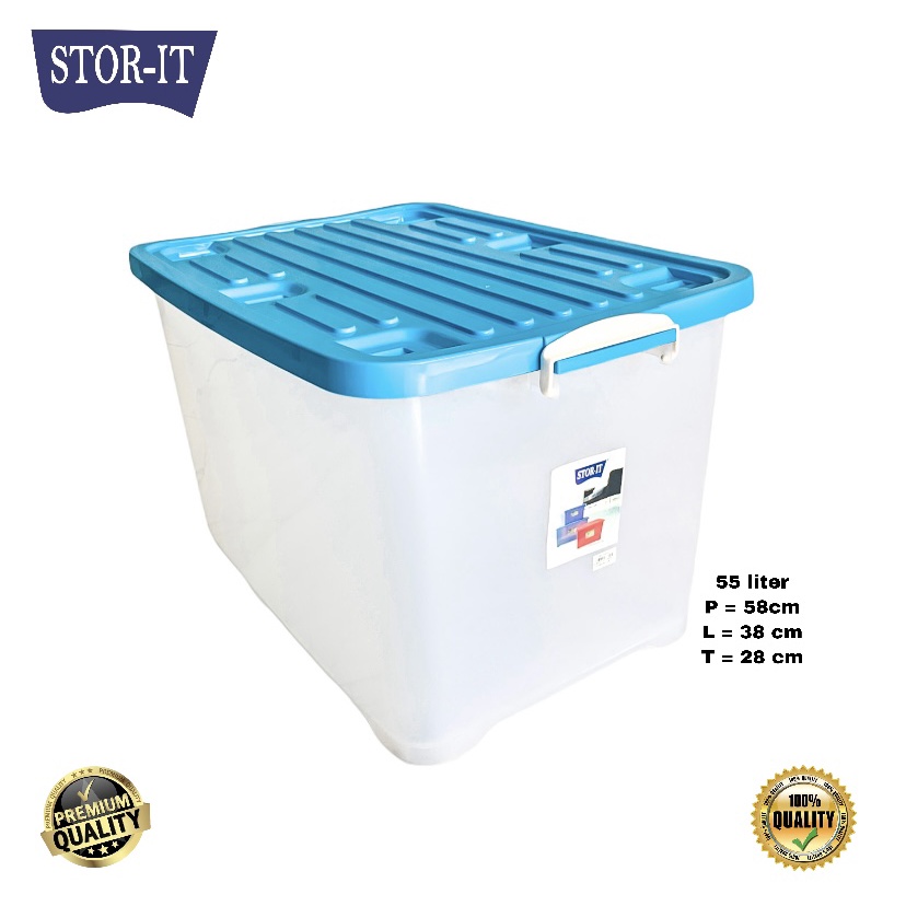 Jual CONTAINER BOX PLASTIK TRANSPARAN SERBAGUNA 55LT MULTINDO ...