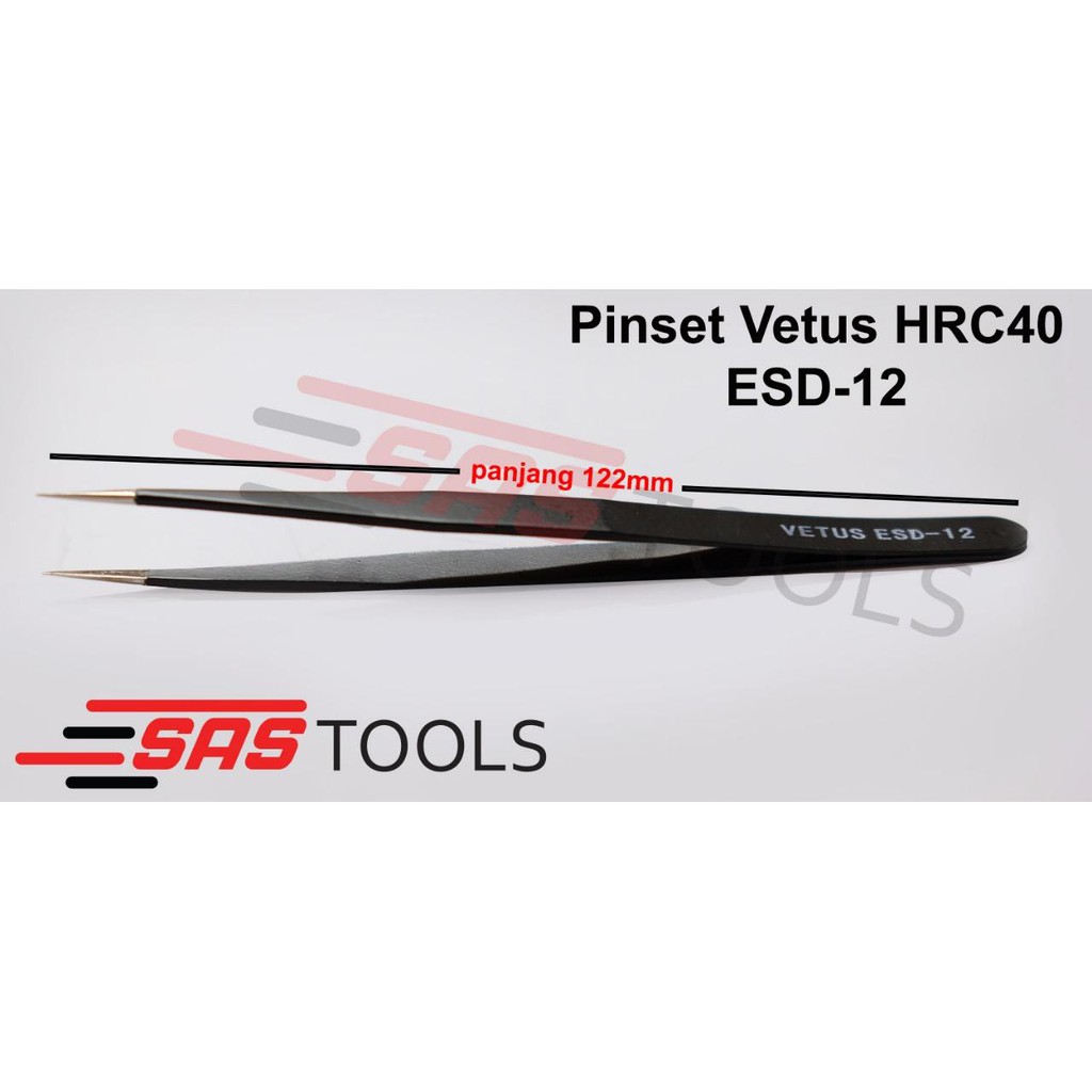 Jual Pinset Lurus Ujung bulat runcing VETUS ESD-12 HRC40 Stainless ...