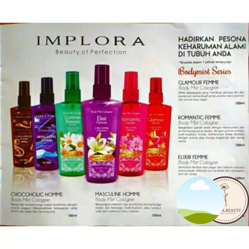 Jual Parfum IMPLORA Body Mist Cologne Original 100ml | Shopee Indonesia