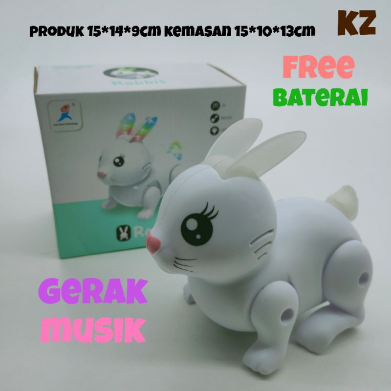 Jual Mainan Robot Boneka Kelinci Gerak Musik Lampu Free Baterai ...