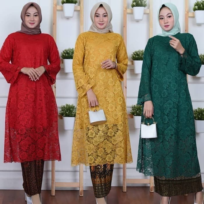 Jual PROMO HARI INI Setelan Kebaya Modern Tunik Brokat Set Baju Kurung ...