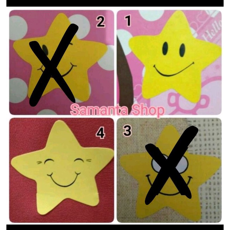 Jual 10pcs (1lembar) Sticker reward TK PAUD PG star bintang - stiker ...