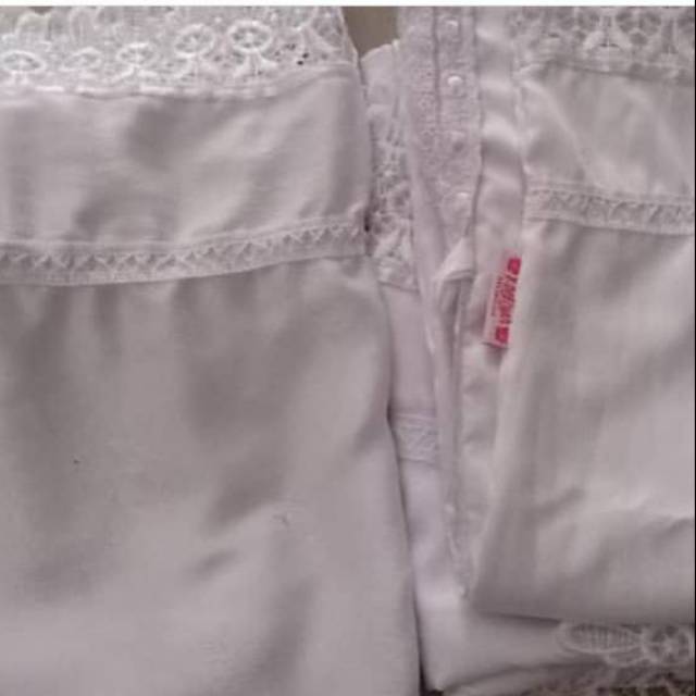 Jual Mukena santri putih polos atas bawah | Shopee Indonesia