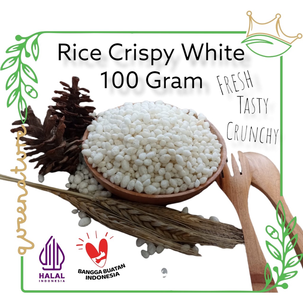 Jual Rice Crispy White (Oval/Round) 100 gram Krispi Beras Putih ...