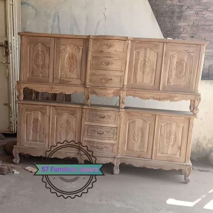 Jual Bufet/Bupet meja Tv ukir Jepara bahan kayu jati mentahan panjang ...