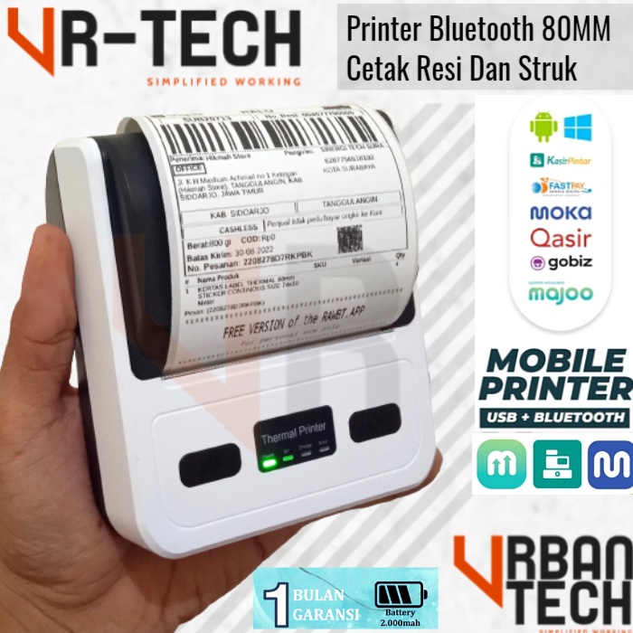 Jual PRINTER THERMAL BLUETOOTH 80MM MP-8008 CETAK RESI LABEL DAN STRUK KASIR PPOB | Shopee Indonesia