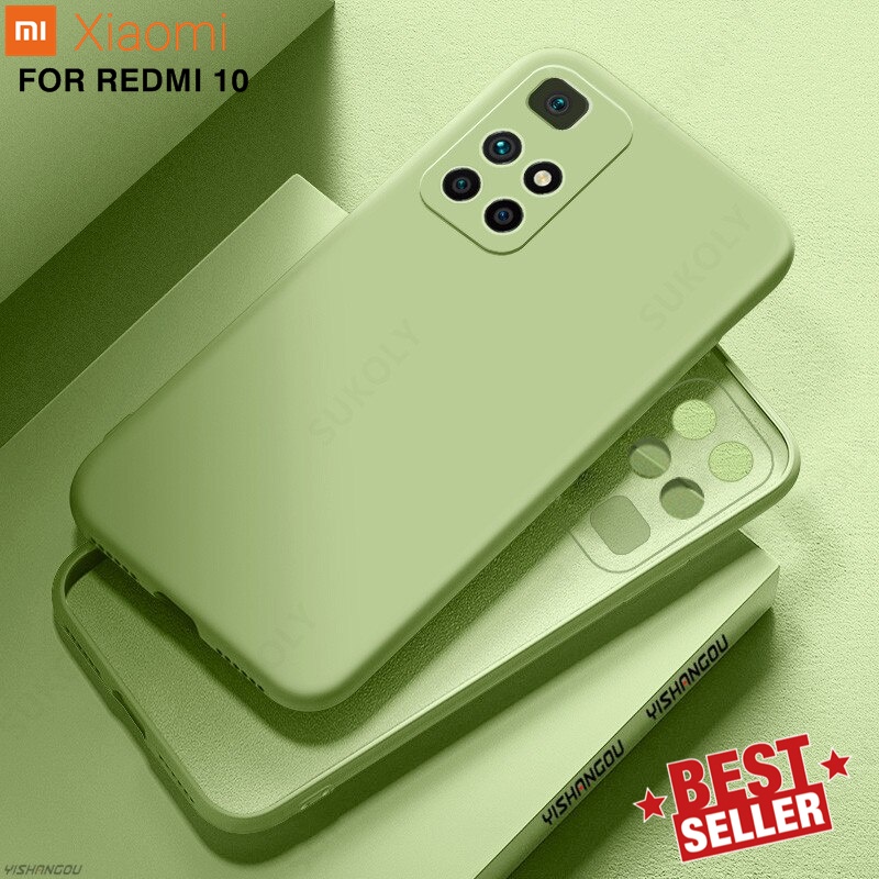Jual Redmi 10 Case Shockproof Liquid Silicone Soft Cover Camera ...