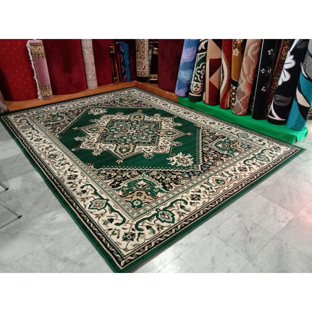 Jual Karpet Rumah Murah - Shafira 10371 Forest Green - Ukuran : 2x3 ...