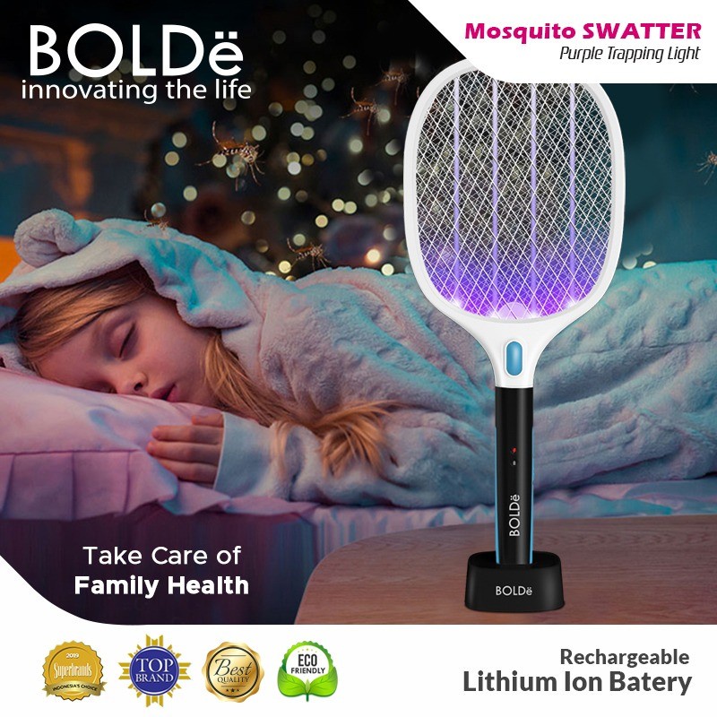 Jual BOLDe Raket Nyamuk Purple Light - SWATTER - 100% ORI | Shopee ...