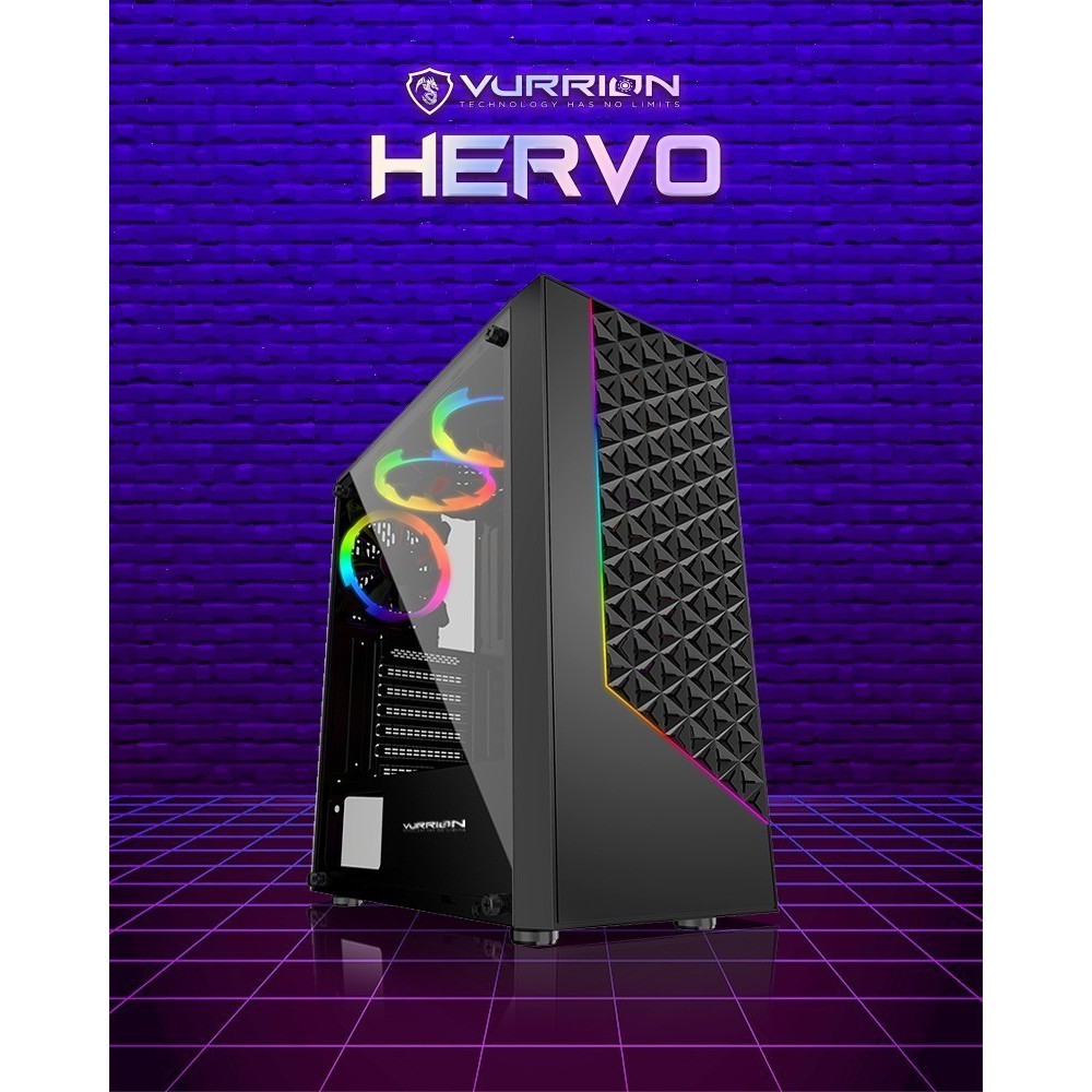 Jual CASING KOMPUTER GAMING PC CASE VURRION HERVO TEMPERED GLASS (NON ...