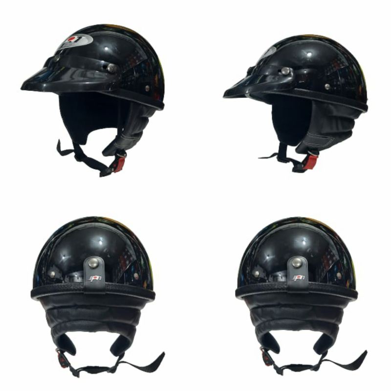 Jual Helm jpn classic cetok CHIP hitam gloss | Shopee Indonesia