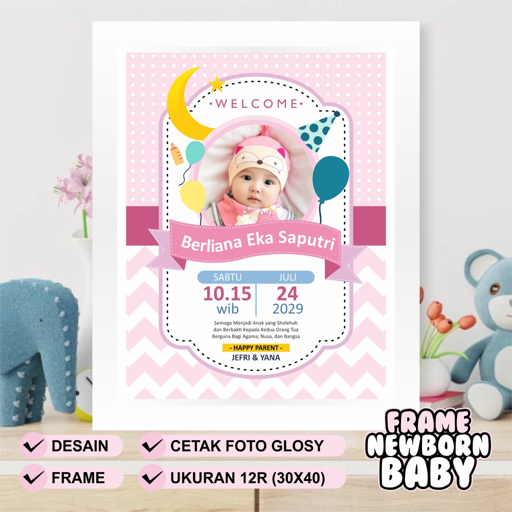 Jual BIODATA BAYI//FRAME NEWBORN BABY//FRAME BAYI MURAH DAN KEKINIAN ...