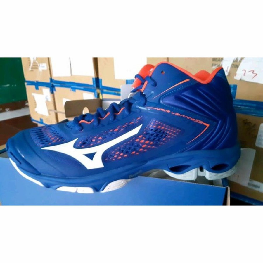Jual Sepatu Voli Volley Mizuno Wave Lightning Z5 mid Blue Original ...