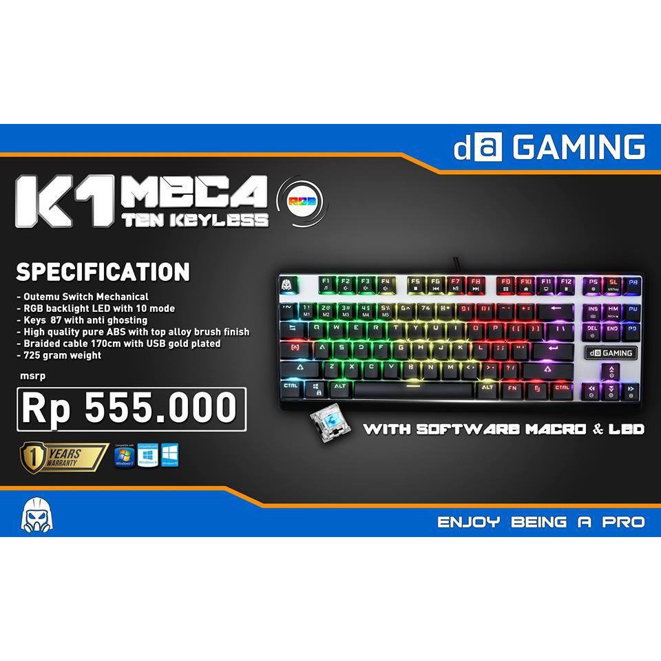 Jual Keyboard K1 Meca TKL RGB | Shopee Indonesia