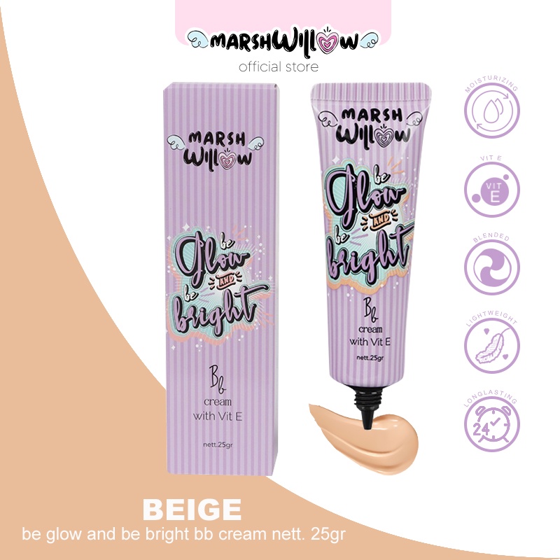 Jual Marshwillow Be Glow & Be Bright BB Cream - Beige | Shopee Indonesia