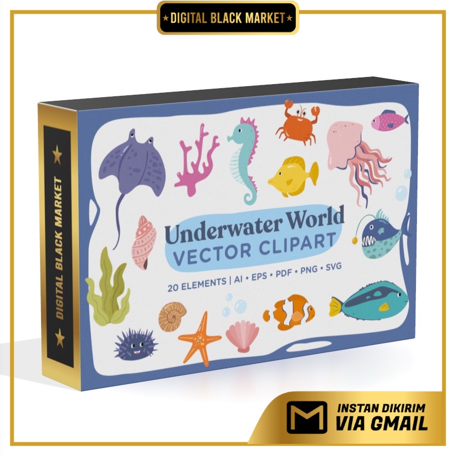 Jual Underwater World Vector Clipart Pack - Vector Designs | Shopee Indonesia