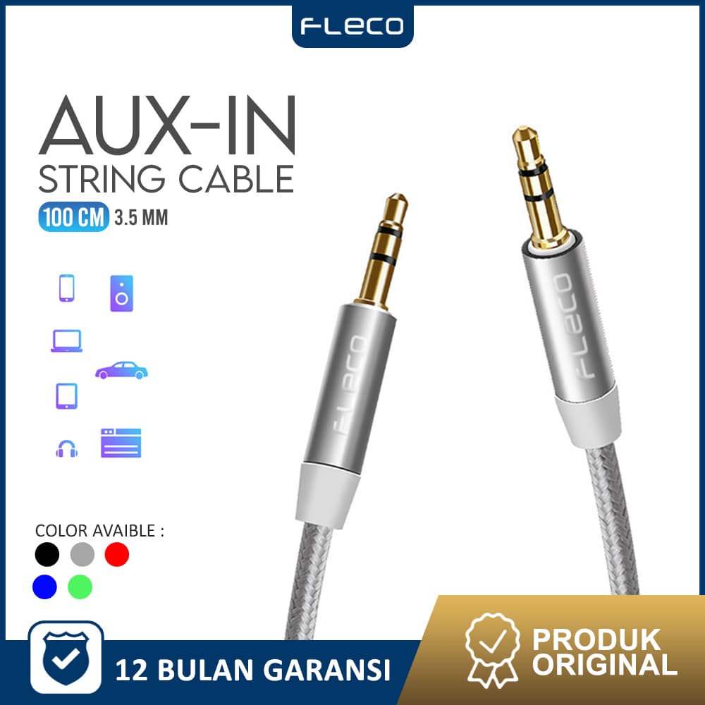 Jual KABEL AUX 1X1 Cable Audio Kabel Salon Speaker 3.5 Spring Male To ...