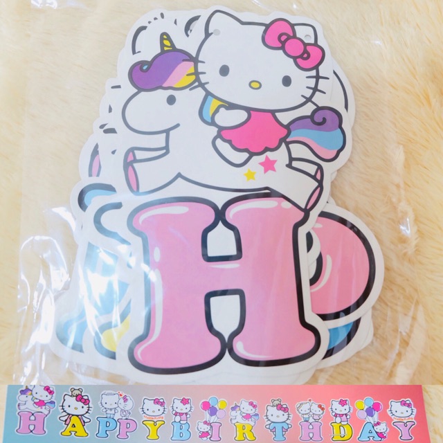 Jual banner karakter HAPPY BIRTHDAY bentuk hello kitty | Shopee Indonesia