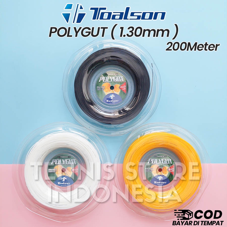 Jual Senar Tenis Toalson Polygut 1.30/16g String Reel 200meter Tennis ...