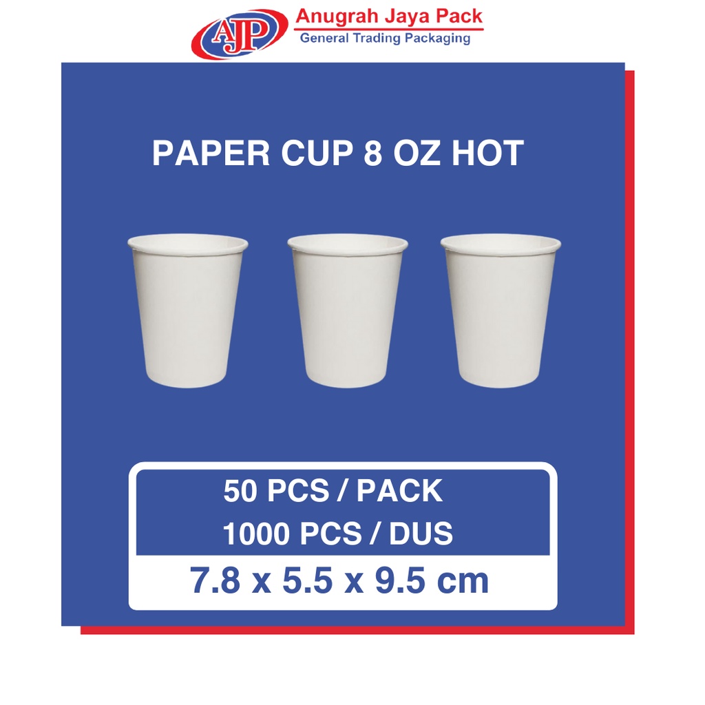 Jual Paper Cup 8 Oz Hot Polos / Gelas Kertas Minuman Panas 8 Oz Tanpa Tutup | Shopee Indonesia