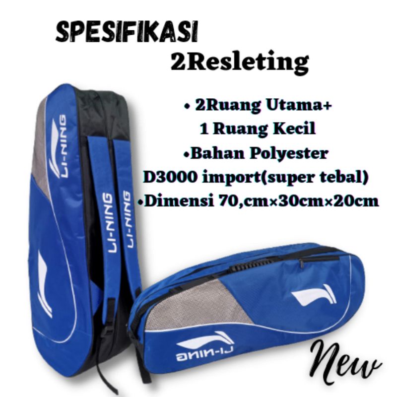 Jual Tas Raket Badminton Bulutangkis Lining 2 Dan 3 Sleting Rnsel ...