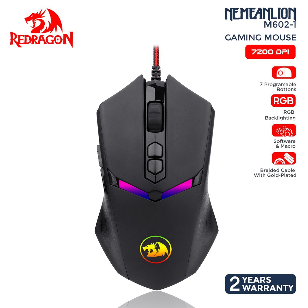 Jual Redragon Gaming Mouse RGB NEMEANLION 2 - M602-1 | Shopee Indonesia
