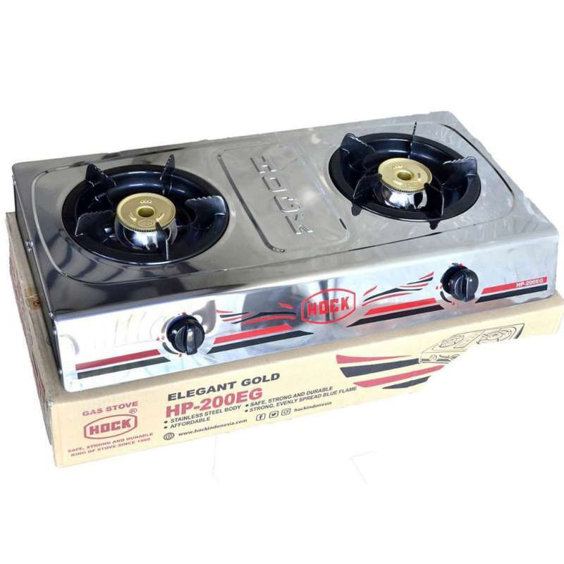 Jual kompor hock 200eg 2 tungku elegant gold / kompor gas stainless ...