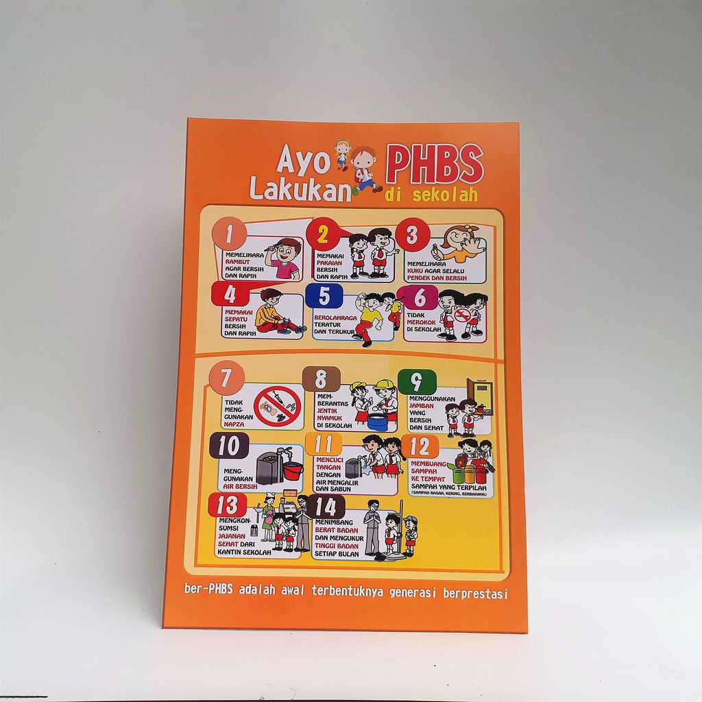 Jual Poster PHBS Anak Sekolah, PHBS Sekolah, Sekolah Sehat, Poster UKS ...