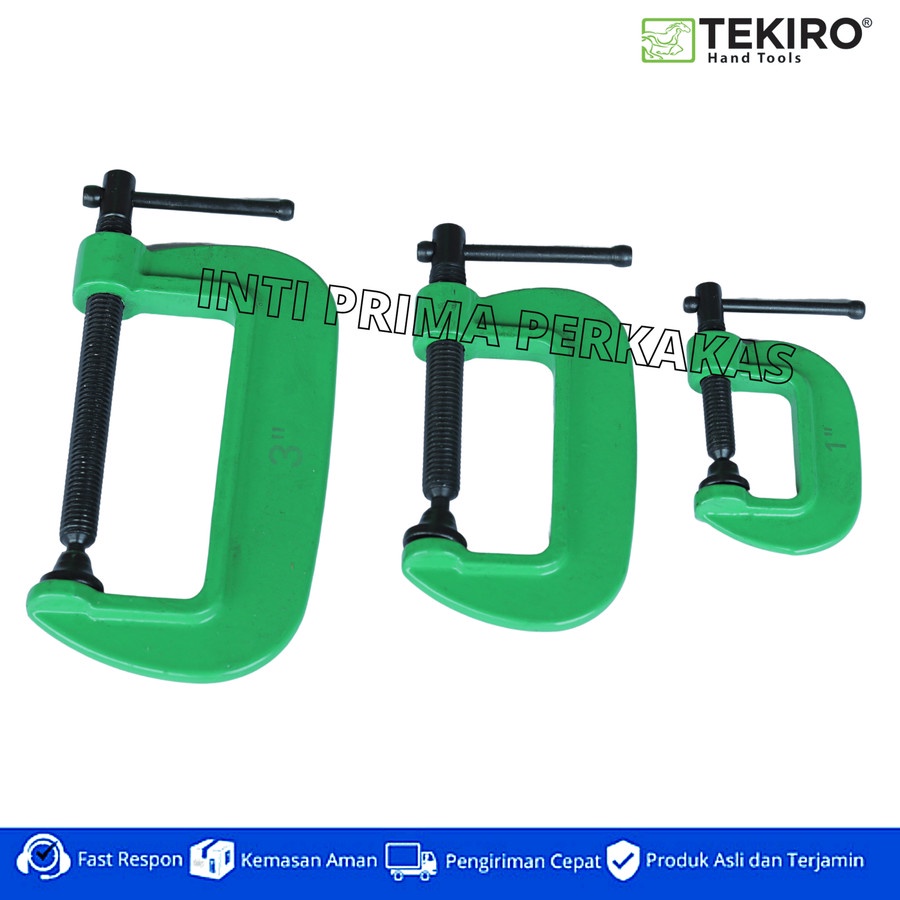 Jual TEKIRO Clamp C Set Klem C 3 Pcs Set 1" 2" 3" Catok C Penjepit ...