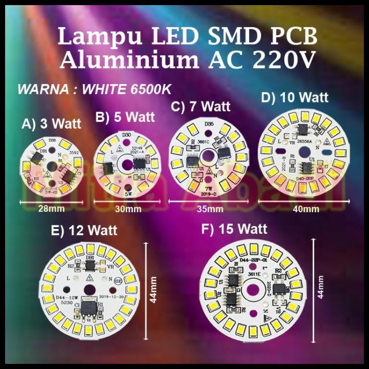 Jual Pcb Round Bulat Led Smd 2835 Putih 6500K Ac 220V | Shopee Indonesia