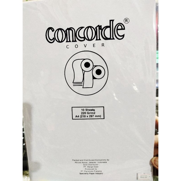 Jual Kertas Concorde A4 220gr (1 pak isi 10 lembar) | Shopee Indonesia