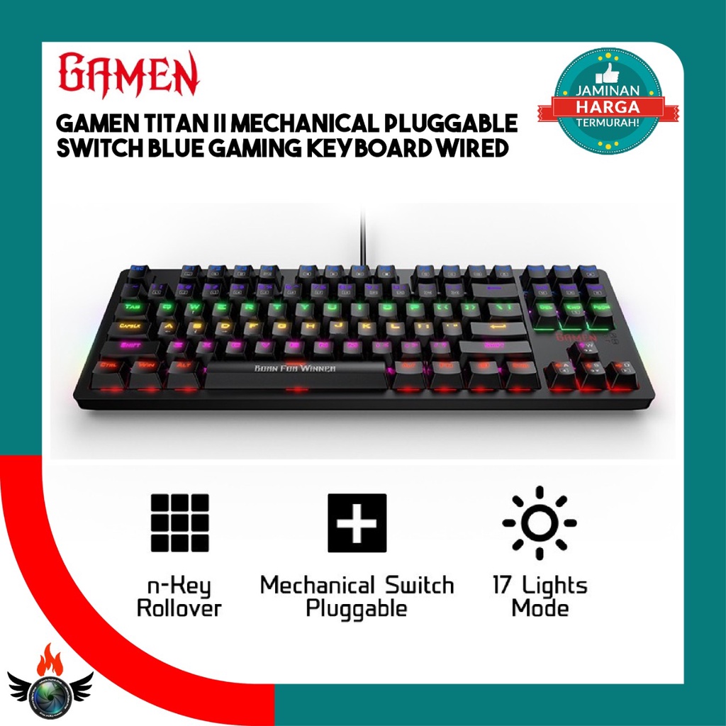 Jual GAMEN Titan II Mechanical Pluggable Switch Blue Gaming Keyboard ...